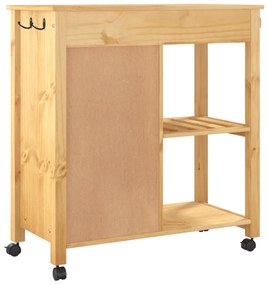 Kuchyňský vozík MONZA 84 x 40 x 90 cm masivní borové dřevo,  376115