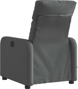 Elektrické masážní polohovací křeslo tmavě šedé textil 3206691