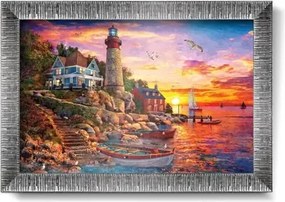 ART PUZZLE 5671 Puzzle s rámem a lepidlem 3v1 Nádherný západ slunce /