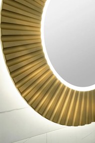 Sapho Sapho, PRIDE STRIP kulaté zrcadlo s LED osvětlením v rámu, průměr 75cm, zlato, PD750