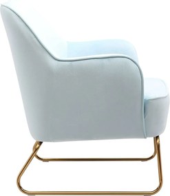 Světle modré sametové křesílko Firenze light blue - 65*75*80cm