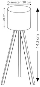 Stojací lampa AYD 1xE27/40W/230V modrá/hnědá