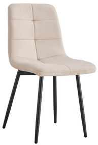 Jídelní židle, béžová Velvet látka/kov, DAMIA TYP 1