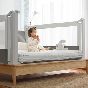 Zábrana na postel Monkey Mum® Popular - 150 cm - světle šedá