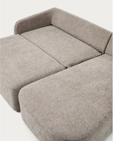 Taupe žinylková rozkládací rohová pohovka (pravý roh/s lenoškou) Laira – Kave Home
