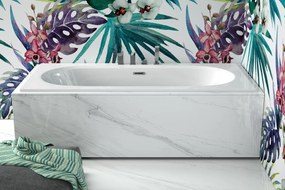 Besco Vitae Slim+ obdélníková vana akrylátová 160 x 75 cm sifon bílá barva bílá VANVIT16SLIMPLW Koupelny Bernold