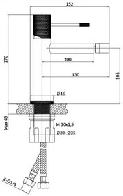 Cersanit S951-576 - Bidetová baterie ZEN černá