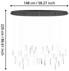 Eglo 390349 - LED Stmívatelný lustr na lanku SARDENARA 8xLED/4,2W/230V 3000K