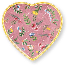 Pip Studio La Majorelle sada 2 talířků ve tvaru srdce, růžová (dárková sada stylových talířků ve tvaru srdce )