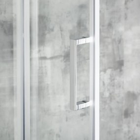 Novoterm Čtvrtkruhový sprchový kout NV-Aruba GL CHR 80 SV, chrom/transparent + hluboká vanička bílá