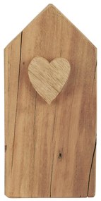 IB LAURSEN Dekorativní dřevěný domeček With Heart, přírodní barva, dřevo