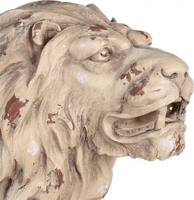 Béžová antik dekorativní socha lev Lion - 55*23*40 cm