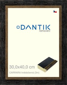 DANTIK rámeček 30x40 | CARRARA hnědočerná (Plexi Čiré)