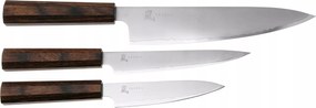 Sada 3 Nožů: Šéf 20 cm, Santoku 12,5 cm, univerzální 12 cm, Hana Yaxell
