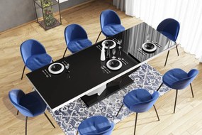 Jídelní stůl VIVA 2 (černá lesk/bílá/černá lesk/černá lesk)