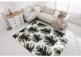 MIRO 52102.801 mycí kobereček Monstera odchází protiskluz zelená velikost 160x220 cm | krásné koberce cz