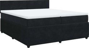 Box spring postel s matrací černá 200x200 cm samet 3290126