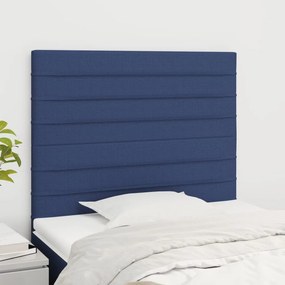 Čelo postele modré 90x5x118/128 cm látkové 3116460