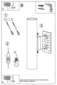 Černé nástěnné svítidlo Sollux Castro 2