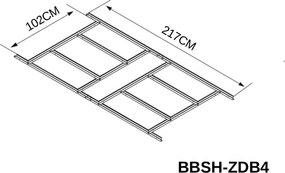 Základna BBSH-ZDB4 pro zahradní domek BestBerg ZDB-4 / 102 x 217 cm / ocel / stříbrná