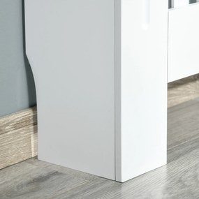 HOMCOM Moderní Kryt Na Radiátor MDF Kabinet pro Obývací Pokoj a Ložnici 78x19x81 cm Bílý