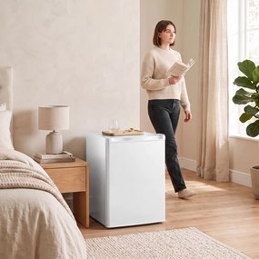 HOMCOM Mini lednička s mrazákem, nastavitelný termostat, malá lednička, jednodveřová, 72,5 l, bílá