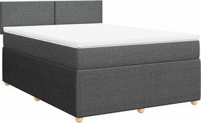 Box spring postel s matrací tmavě šedý 140 x 190 cm textil 3289745