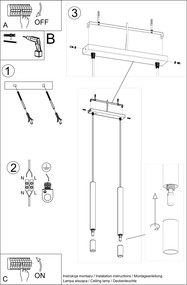 Sollux Lighting Závěsné svítidlo WEZYR 2 černé