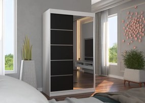 Šatní skříň s posuvnými dveřmi Limbo - 120 cm Barva: Černá
