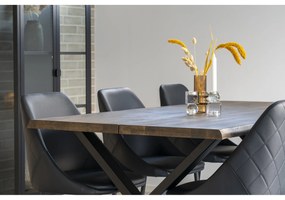 Nordic Experience Dubový jídelní stůl Tamko z masivu 200 cm, tmavě hnědá/černá