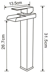 Mexen Hydra, vysoká umyvadlová baterie, černá, 744910-70