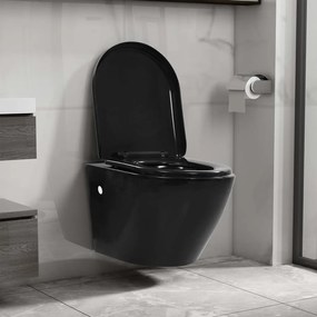 Závěsné WC bez okraje - keramické | černé