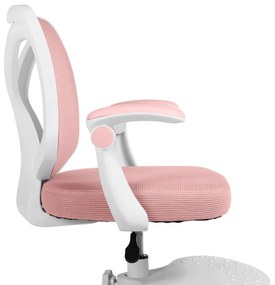 Dětská otočná židle Neoseat JUNI 010 s podnoží — látka, růžová