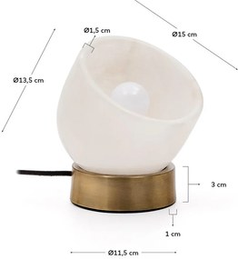 Krémová/v mosazné barvě stolní lampa (výška 17 cm) Shenli – Kave Home