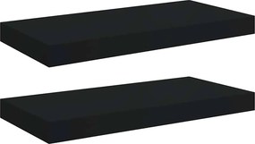Plovoucí nástěnné police 2 ks černé 50 x 23,5 x 3,8 cm MDF 323830