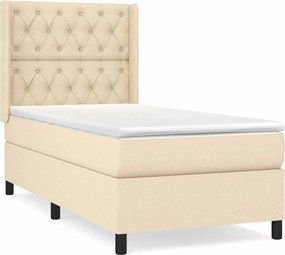 Box spring postel s matrací krémová 80 x 200 cm textil 3131630