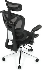 Kancelářská ergonomická židle PORTE — síťovina, černá