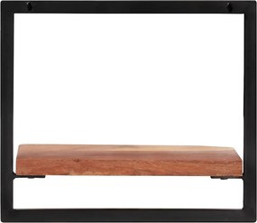 Nástěnné police 2 ks 40 x 24 x 35 cm masivní akácie a ocel 338460