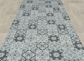 Breno Koupelnová pěnová předložka SOFTY-TEX 79826.1 šedé dlaždice, šíře 65 cm, Šedá