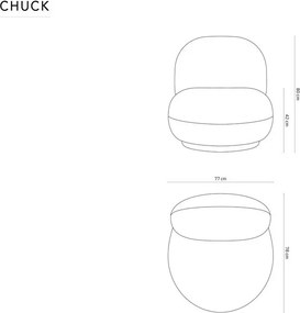 Světle modré otočné žinylkové křeslo Chuck – Micadoni