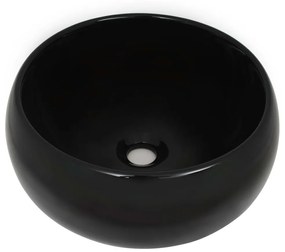 Keramické umyvadlo - kulaté - černé | 40x16 cm