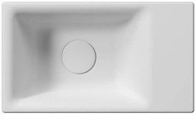 GSI NUBES keramické umývátko 40x23cm, bez otvoru, pravé/levé, bílá mat 9636009