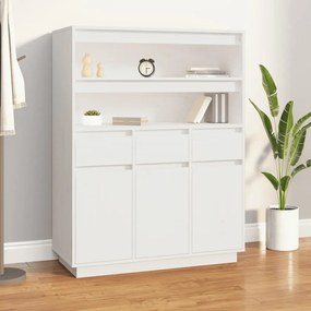 Skříň highboard bílá 89 x 40 x 116,5 cm masivní borové dřevo,  818216