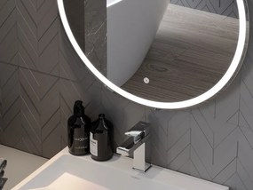 Mexen Gobi, LED kulaté koupelnové zrcadlo s podsvícením 60 cm, 6000K, ochrana proti zamlžování, 9801-060-060-611-00