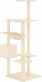Škrabadlo pro kočky se sisalovými sloupky krémové 142 cm 171591