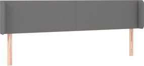 Čelo postele typu ušák tmavě šedé 163x16x78/88 cm textil 3118495