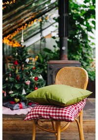 Lněný povlak na polštář 50x50 cm Red Gingham – Linen Tales