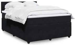 Box spring postel s matrací černá 160x200 cm samet 3287784