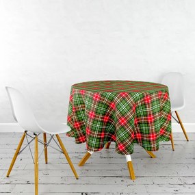Ervi Teflonový ubrus na stůl kulatý Royal Lux - Tartan vánoční