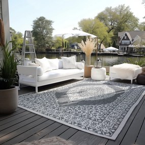 ELLE Decoration, Kusový koberec Gemini 106023 Silver z kolekce Elle – na ven i na doma, 80x150, šedá, chodba / předsíň